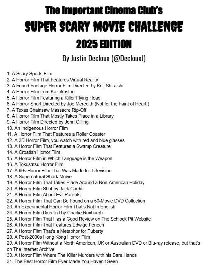 THE IMPORTANT CINEMA CLUB’S SUPER SCARY MOVIE CHALLENGE: 2025 RECAP – B ...